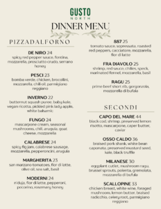 Dinner Menu - Gusto North
